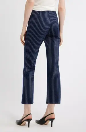 Theory Pinstripe Crop Kick Flare Pants