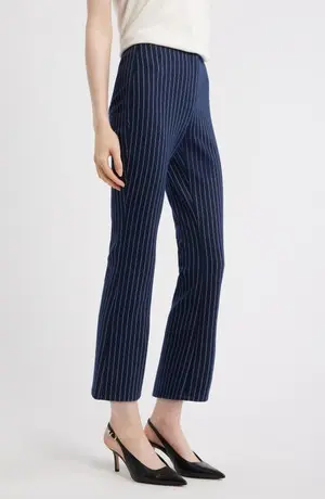 Theory Pinstripe Crop Kick Flare Pants