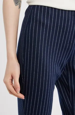 Theory Pinstripe Crop Kick Flare Pants