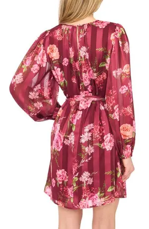 Ted Baker London Briana Floral Stripe Long Sleeve Mini Dress