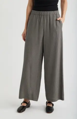 Eileen Fisher High Rise Wide Leg Ankle Pants