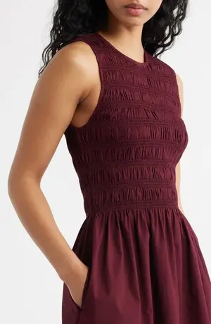 Madewell The Melody Smocked Minidress - Sangria