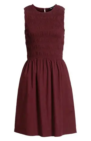 Madewell The Melody Smocked Minidress - Sangria