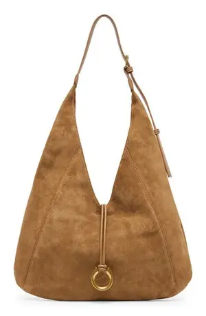 Dolce Vita Mercer Leather Shoulder Bag - Pecan Suede