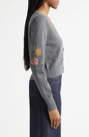 Cinq À Sept Nikko" Floral Embroidered Cardigan