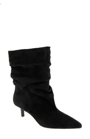 Bcbgmaxazria Dalles Kitten Heel Pointed Toe Scrunch Bootie - Black