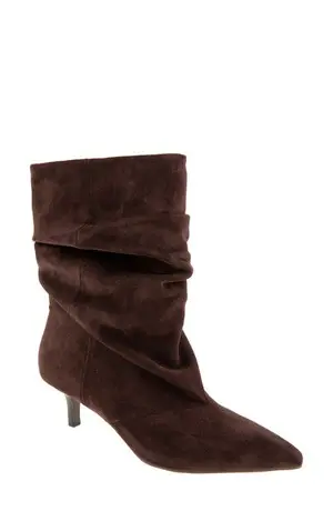 Bcbgmaxazria Dalles Kitten Heel Pointed Toe Scrunch Bootie Brown