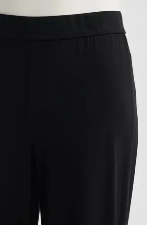 Eileen Fisher Side Slit Wide Leg Ankle Pants