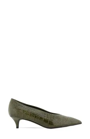 Bcbgmaxazria Pacsin Pointed Toe Kitten Heel Pumps - Olive