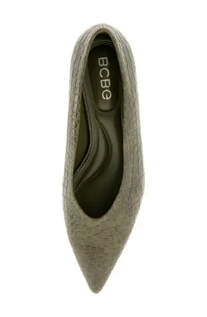Bcbgmaxazria Pacsin Pointed Toe Kitten Heel Pumps - Olive