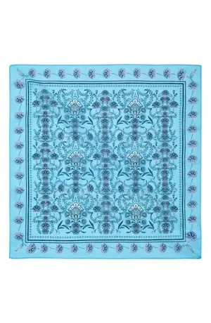 Treasure & Bond Pottery Floral Square Bandana - Blue
