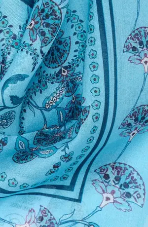 Treasure & Bond Pottery Floral Square Bandana - Blue