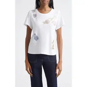 Cinq À Sept Floral Embellished T-shirt - White