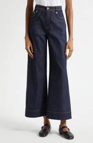 Cinq À Sept Sallie High Waist Ankle Wide Leg Jeans - Indigo