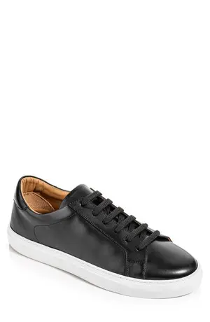 To Boot New York Gavin Burnished Calfskin Low Top Sneakers - Black