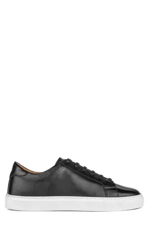 To Boot New York Gavin Burnished Calfskin Low Top Sneakers - Black