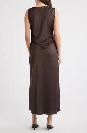 Sam Edelman Ruched Satin Maxi Dress
