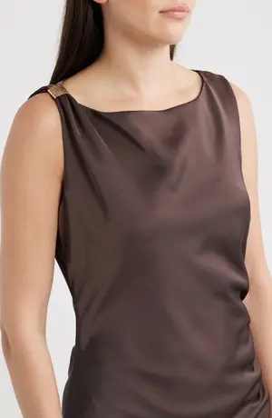 Sam Edelman Ruched Satin Maxi Dress
