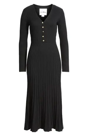 Sam Edelman Long Sleeve Ribbed Maxi Sweater Dress