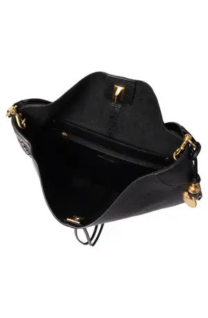 Rebecca Minkoff Slim Darren Hobo Bag With Studs And Tiger's Eye Embellishments - Black