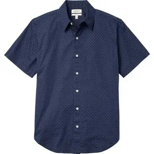 Bonobos Riviera Slim Fit Short Sleeve Button-up Shirt - Navy Salt