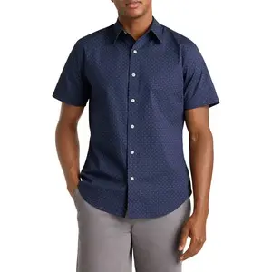 Bonobos Riviera Slim Fit Short Sleeve Button-up Shirt - Navy Salt