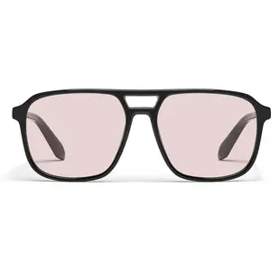 Quay On The Fly 57mm Aviator Sunglasses - Black/light Lilac
