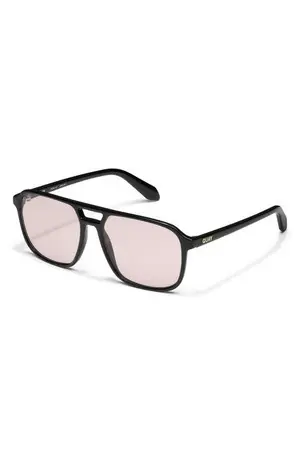 Quay On The Fly Aviator Sunglasses - Black/light Lilac