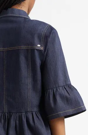 Cinq À Sept Mandie Denim Peplum Shirt Jacket