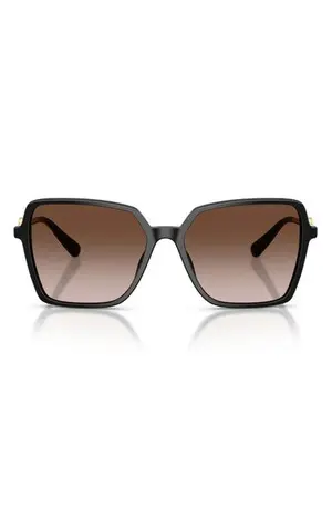 Versace 58mm Square Sunglasses - Black/brown Gradient