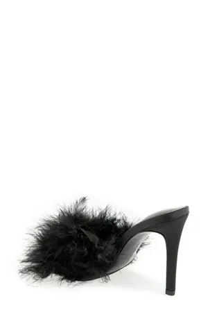 Christian Siriano Jazeily Feather Slide Sandal - Black