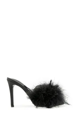 Christian Siriano Jazeily Feather Slide Sandal - Black