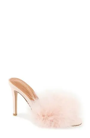 Christian Siriano Jazeily Feather Slide Sandal - Blush