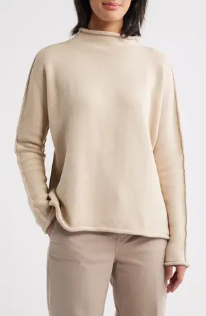 Frank & Eileen Monterey Funnel Neck Sweater - Sand