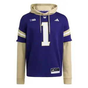 Adidas Washington Huskies Jersey Pullover Hoodie