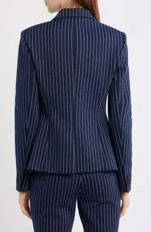 Theory Carissa Pinstripe Knit Blazer