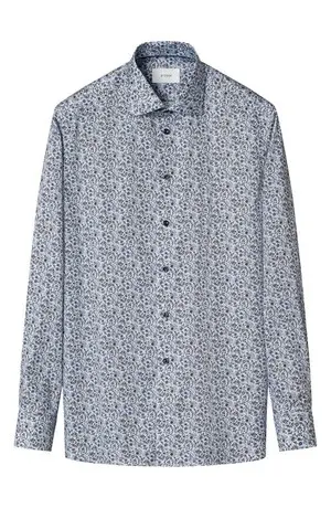 Eton Contemporary Fit Floral Dress Shirt - Dark Blue