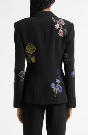 Cinq À Sept Floral Ribbons Diamante Crepe Jacket