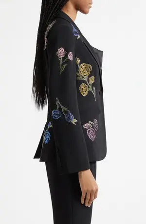 Cinq À Sept Floral Ribbons Diamante Crepe Jacket
