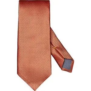 Eton Micro Geo Silk Jacquard Tie - Medium Orange