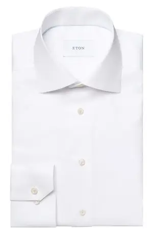 Eton Slim Fit Twill Dress Shirt - White