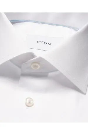 Eton Slim Fit Twill Dress Shirt - White