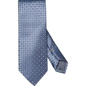 Eton Medallion Silk Jacquard Tie - Light Blue