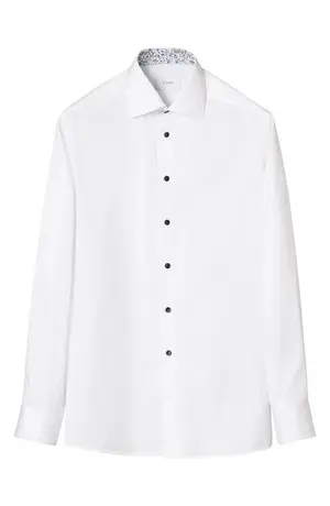 Eton Contemporary Fit Twill Dress Shirt - White