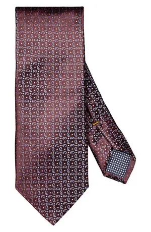 Eton Pine Paisley Silk Jacquard Tie Medium Red
