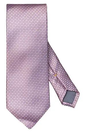 Eton Geometric Silk Jacquard Tie - Medium Pink