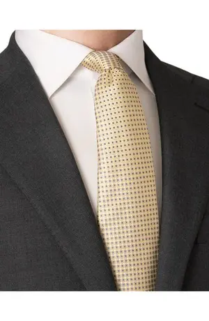 Eton Diamond Silk Jacquard Tie - Light Yellow