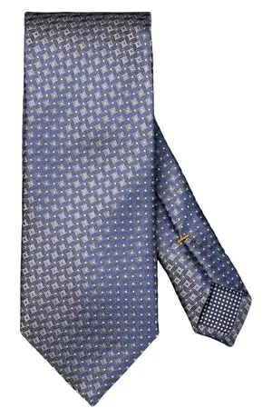 Eton Medallion Silk Jacquard Tie - Light Grey