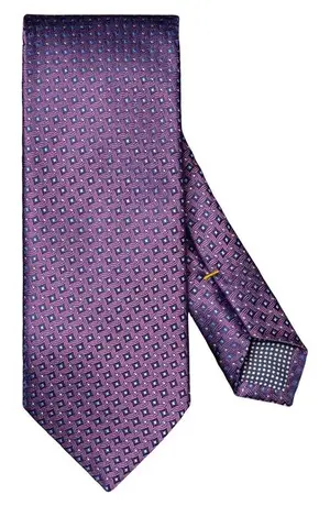 Eton Medallion Silk Jacquard Tie - Medium Purple