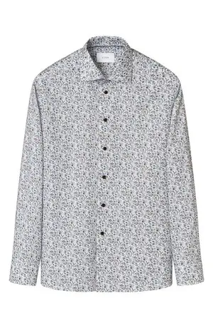 Eton Slim Fit Floral Dress Shirt - Dark Blue